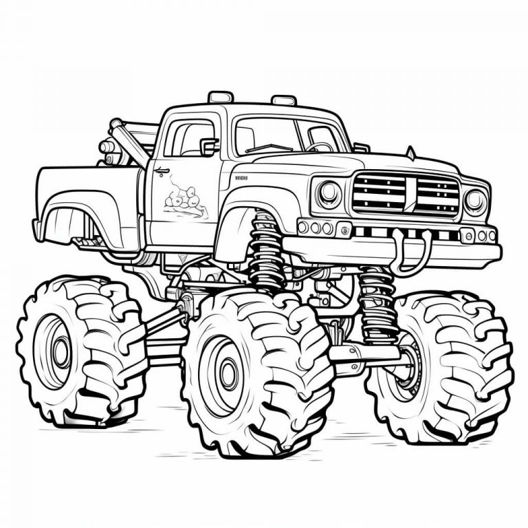 Monster truck grave digger coloring pages (free + printable)