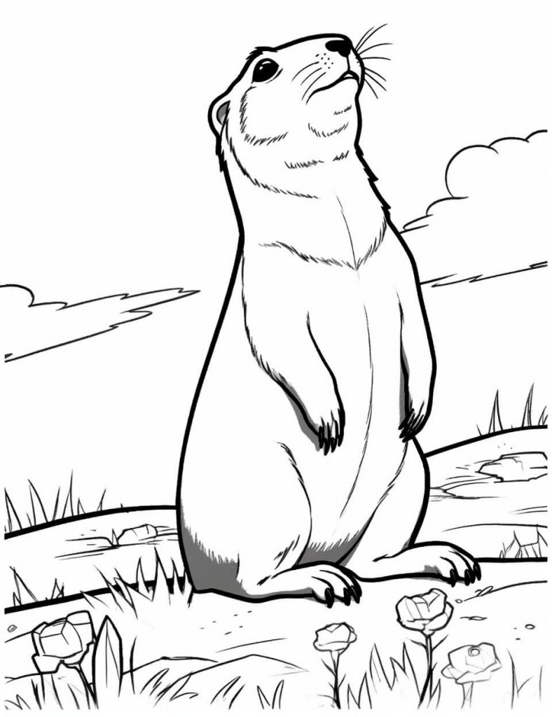 Groundhog Color Sheets (Free & Printable)