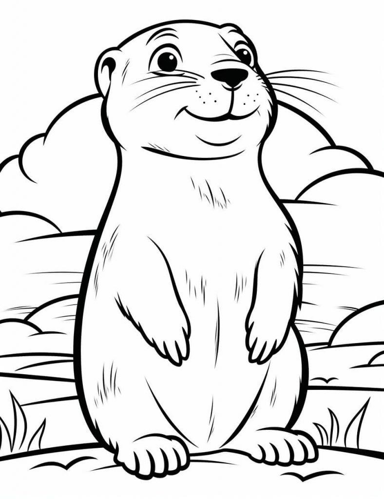 Groundhog Color Sheets (Free & Printable)