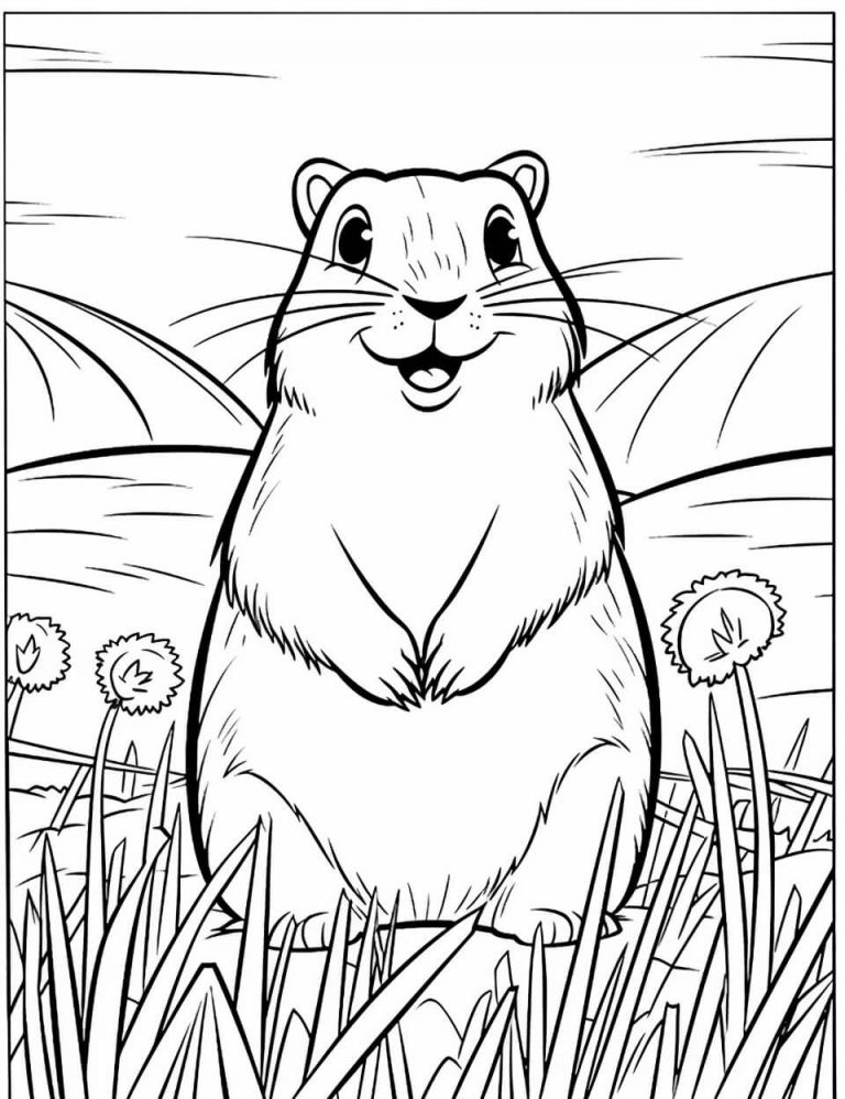 Groundhog Color Sheets (Free & Printable)