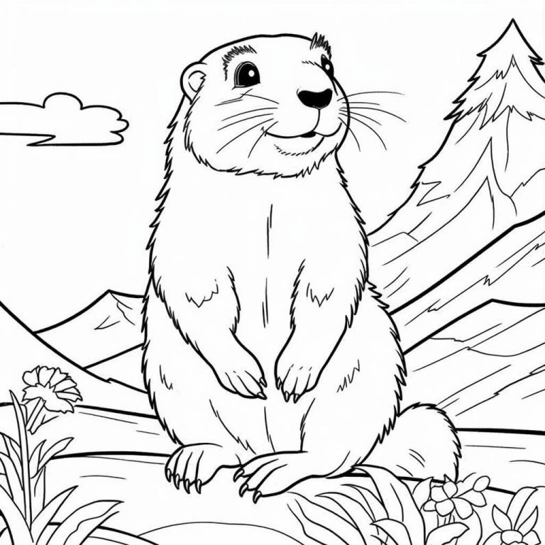 Groundhog Color Sheets (Free & Printable)
