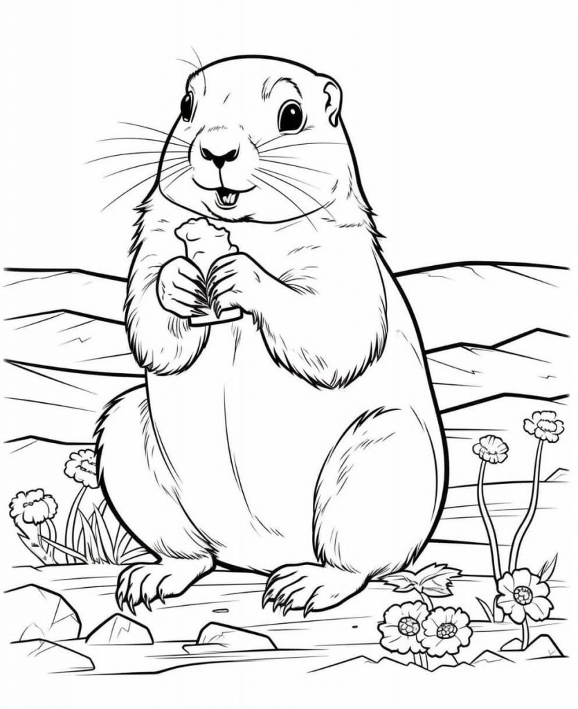 Groundhog Color Sheets (Free & Printable)