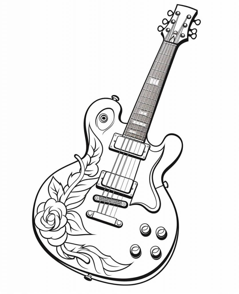 Guitar Coloring Sheets (Free & Printable)