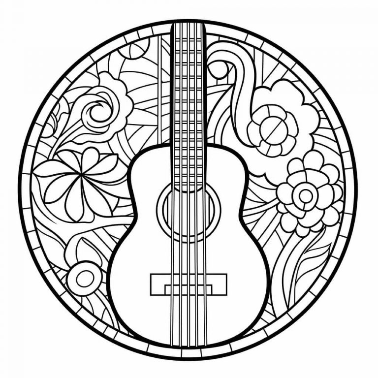 Guitar Coloring Sheets (Free & Printable)