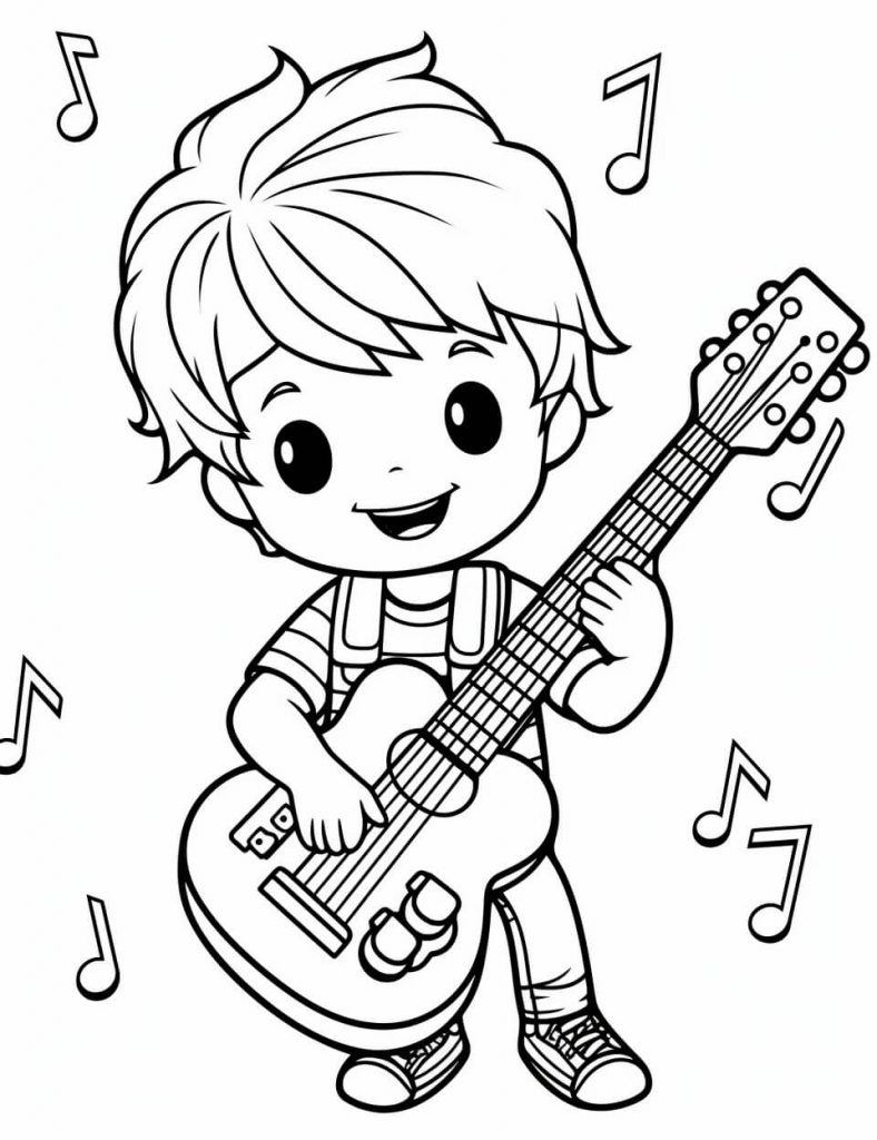Guitar Coloring Sheets (Free & Printable)