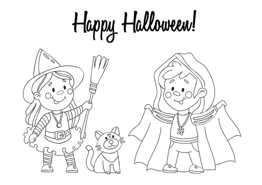 Happy Halloween Coloring Pictures (Free to print)