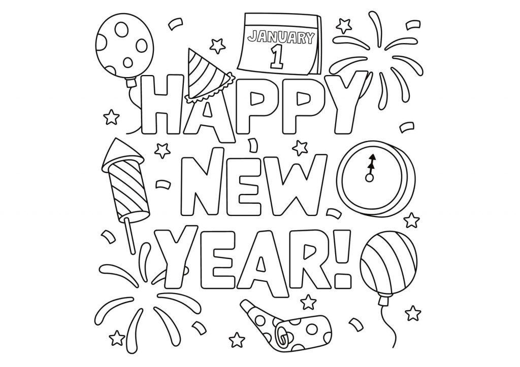 Happy New Year Color Sheet (Free to print)