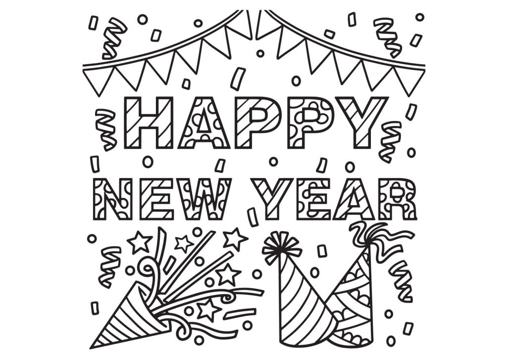 Happy New Year Color Sheet (Free to print)