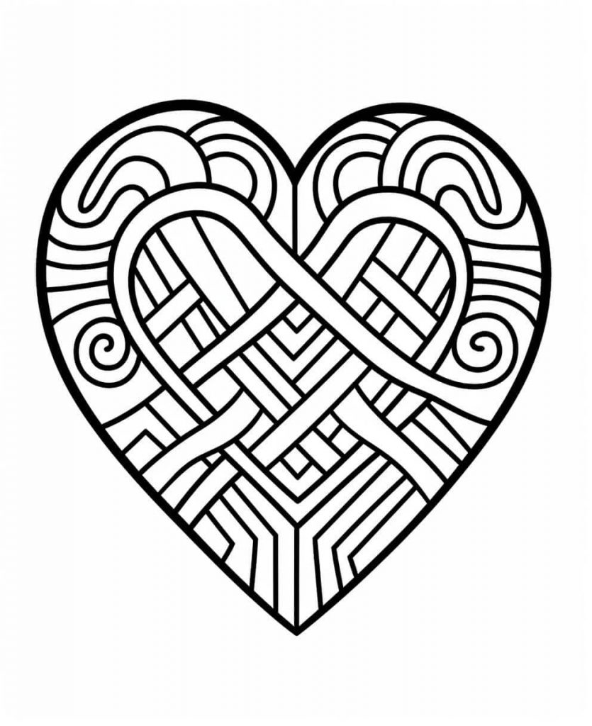 Corazón | Dibujos para imprimir y colorear (gratis) - Kokoprint.com