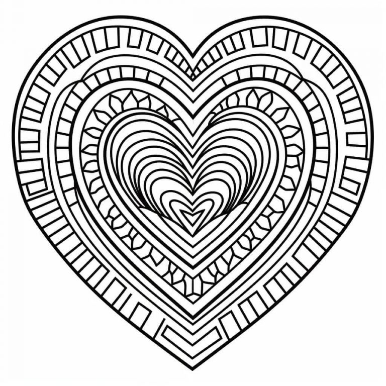 Corazón | Dibujos para imprimir y colorear (gratis) - Kokoprint.com