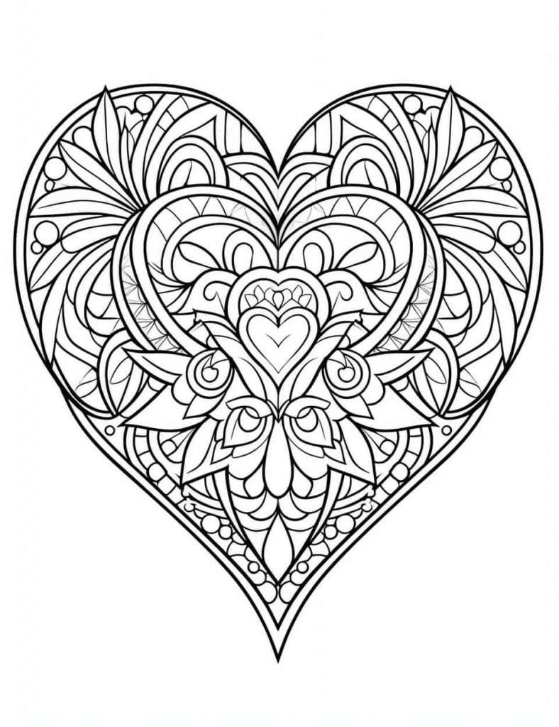 Corazón | Dibujos para imprimir y colorear (gratis) - Kokoprint.com