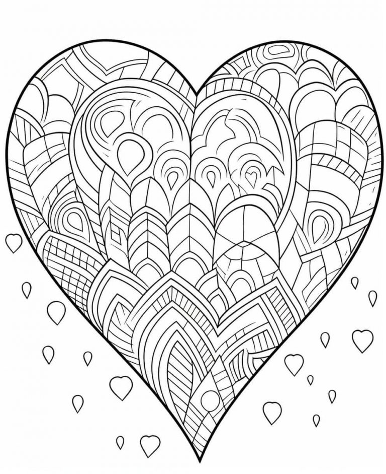 Corazón | Dibujos para imprimir y colorear (gratis) - Kokoprint.com
