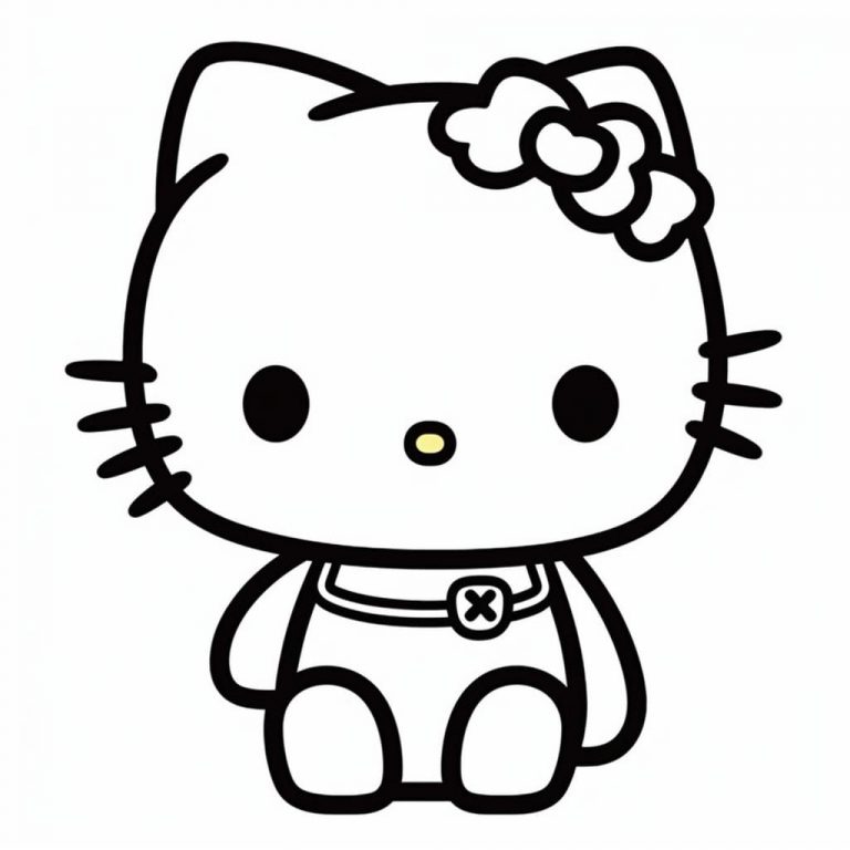 Hello Kitty Color Sheet (Free + Printable)