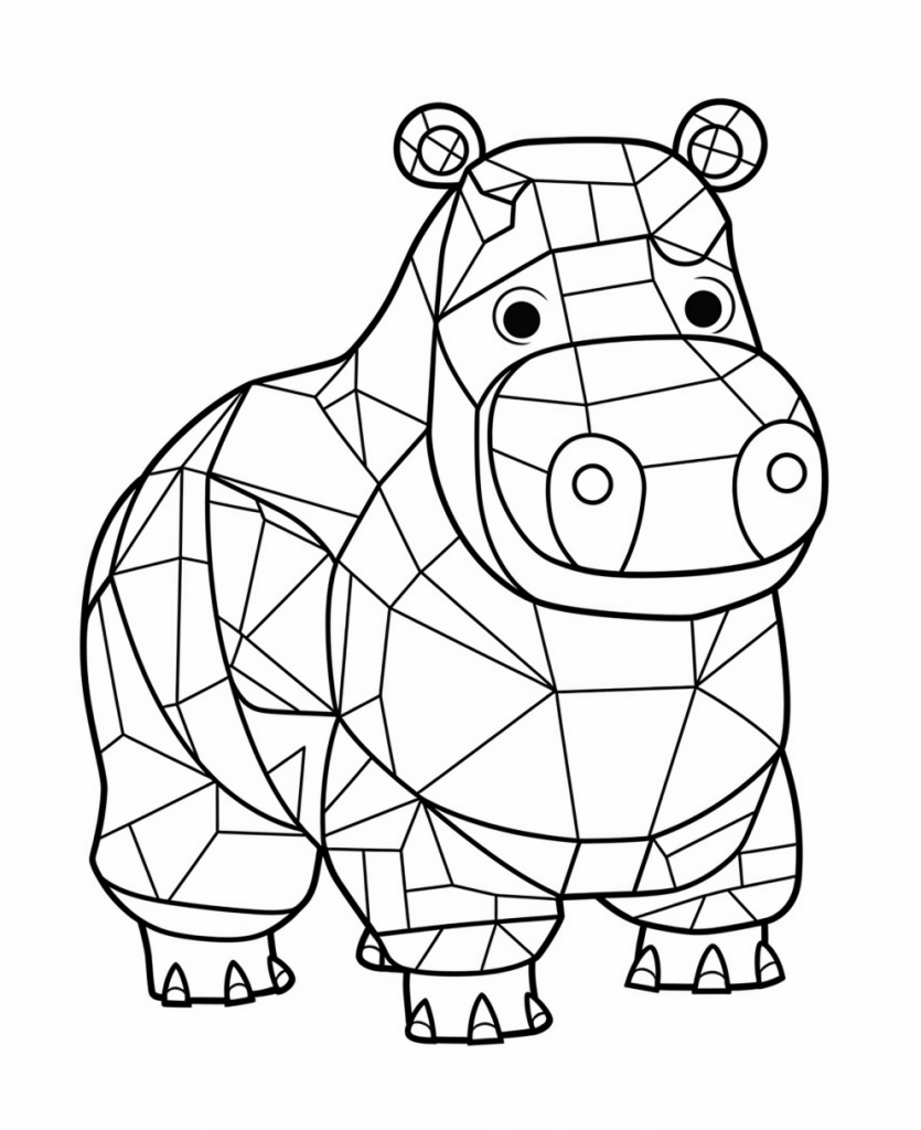 Hippo Color Sheets (Free & Printable)
