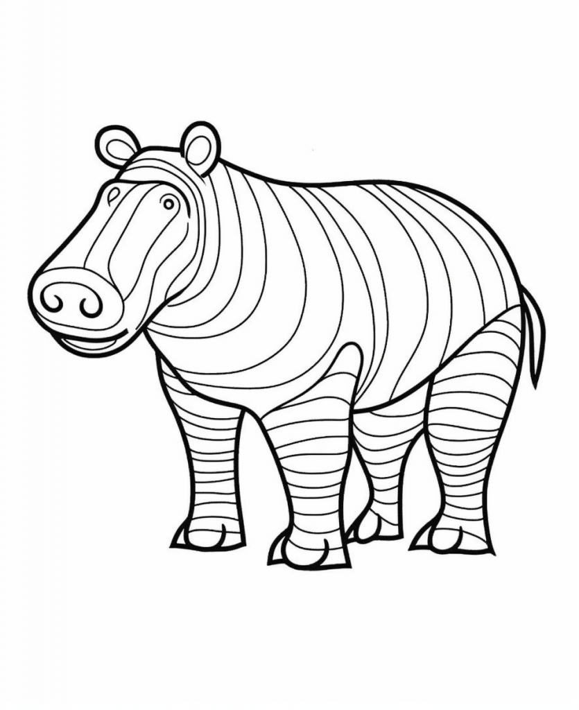 Hippo Color Sheets (Free & Printable)