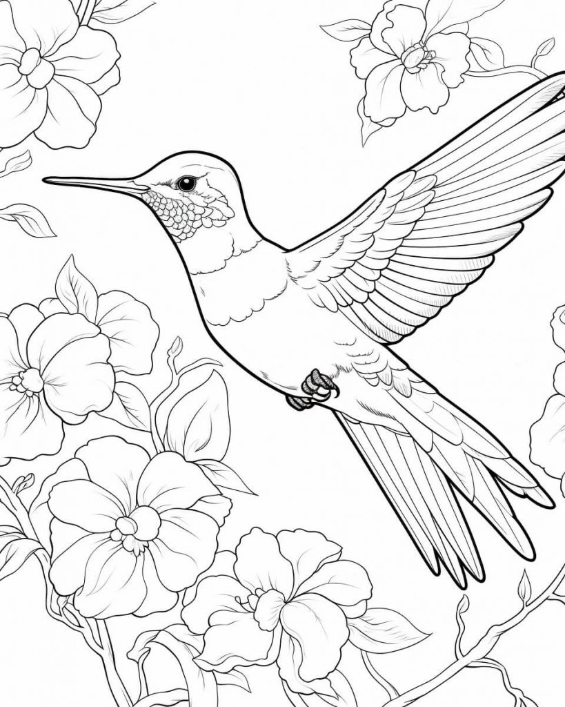 Hummingbird Color Sheets (Free and Printable)