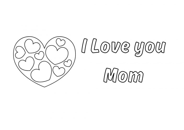 "I love you Mom" coloring sheet (free & printable)