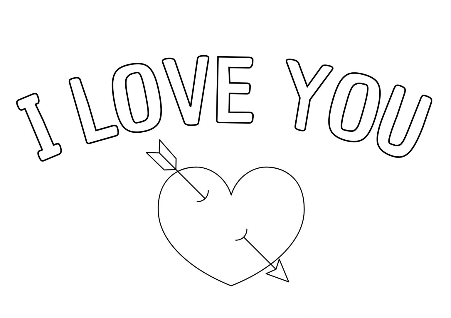I Love You Color Sheets (Free to print)