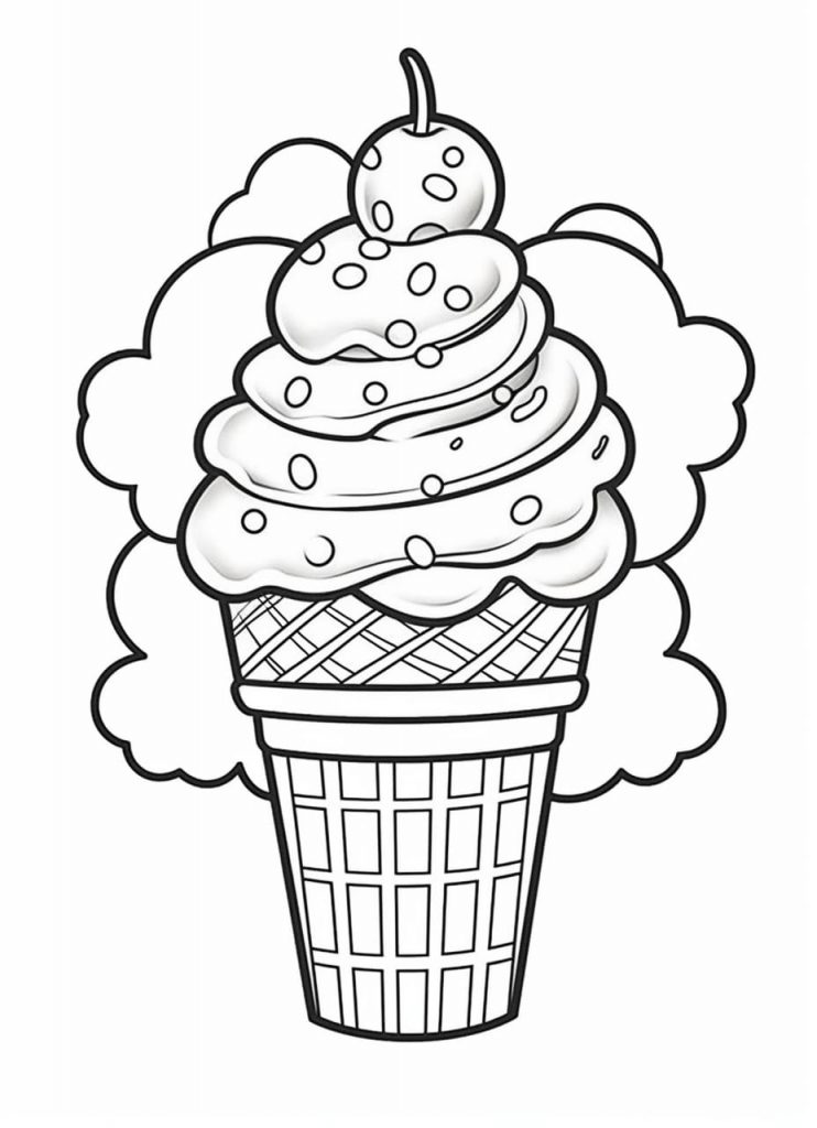 Ice Cream Color Sheet (Free + Printable) | Kokoprint.com