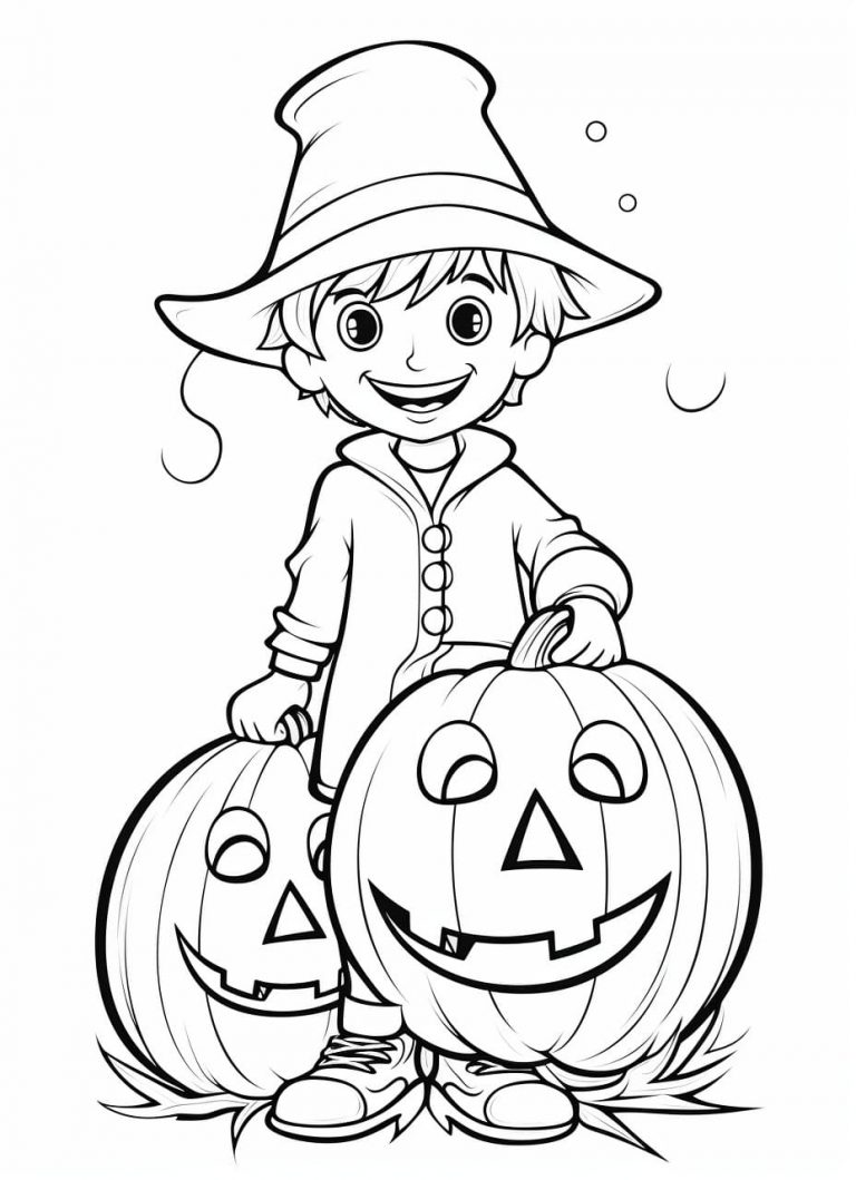 Jack O' Lantern Color Sheets (Free & Printable)