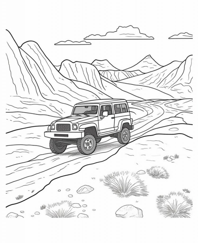 Jeep coloring sheets (free & printable)