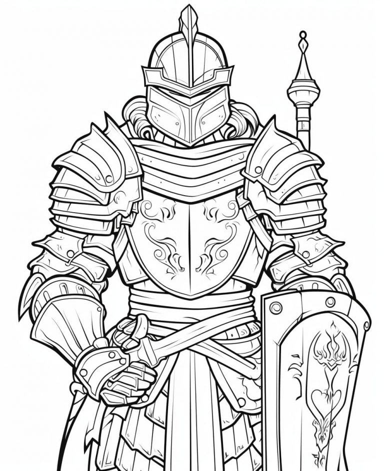 Knight Color Sheets (Free & Printable)