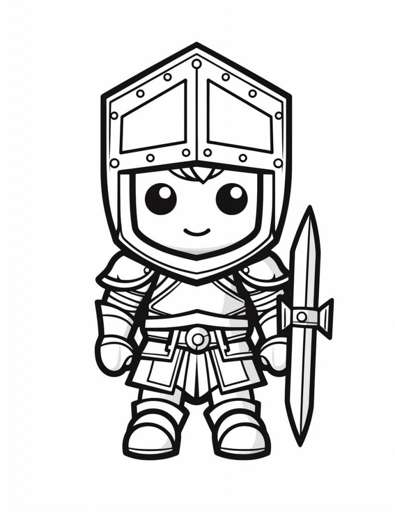 Knight Color Sheets (Free & Printable)