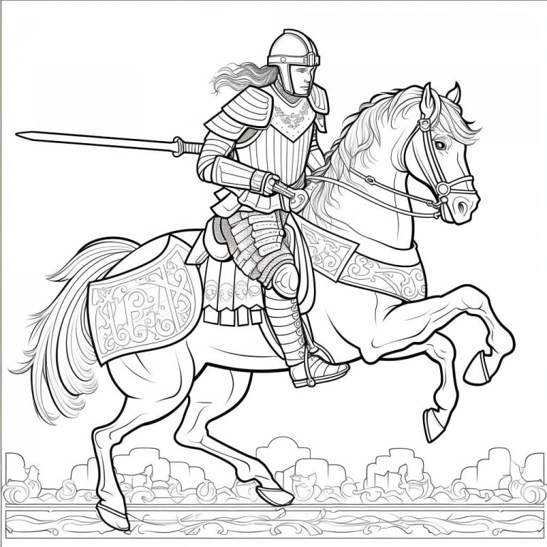 Knight Color Sheets (Free & Printable)