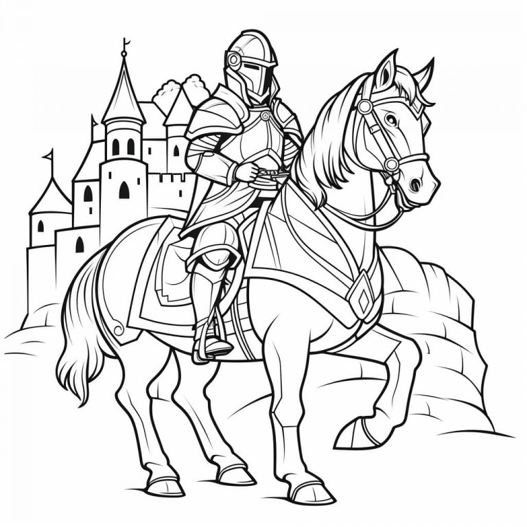 Knight Color Sheets (Free & Printable)
