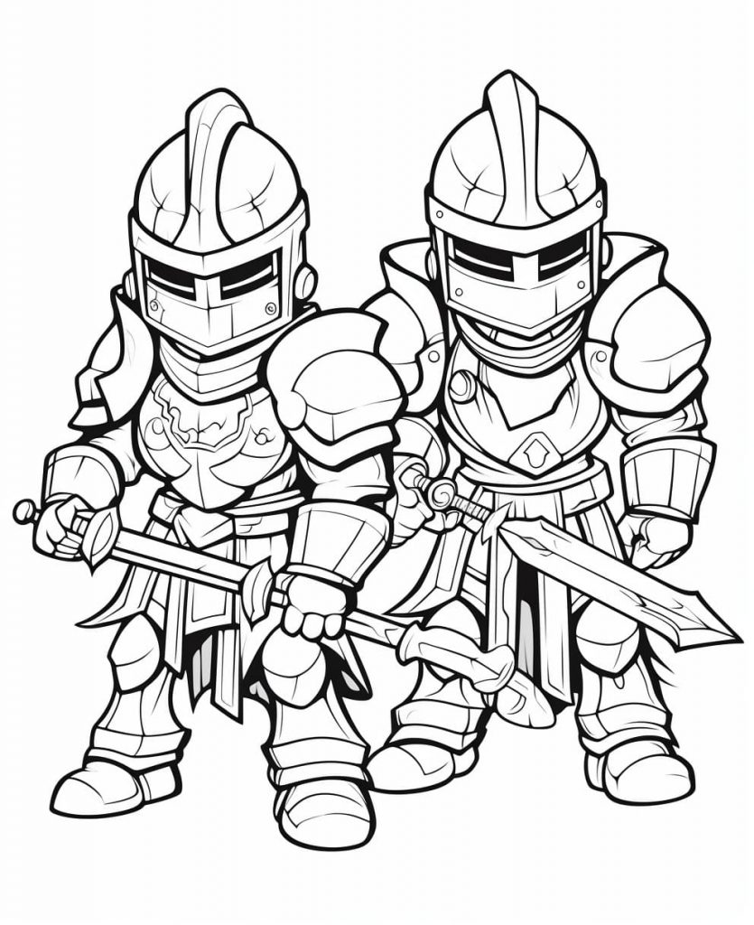 Knight Color Sheets (Free & Printable)