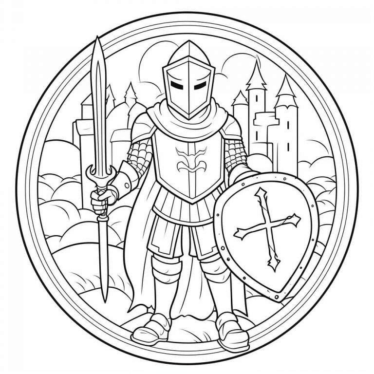 Knight Color Sheets (Free & Printable)