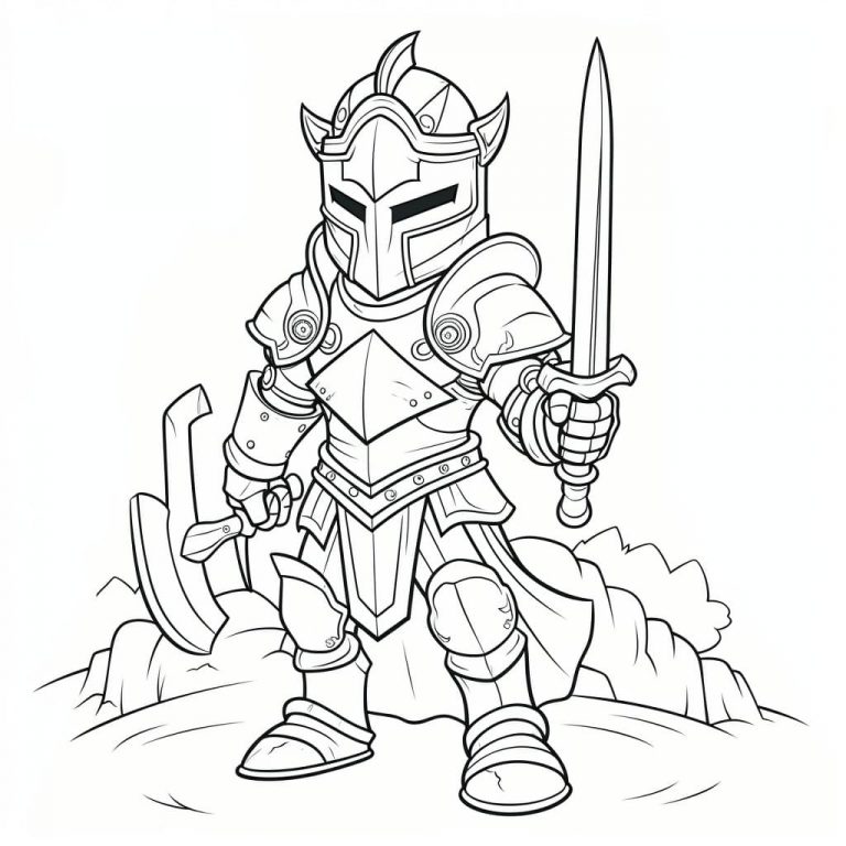 Knight Color Sheets (Free & Printable)