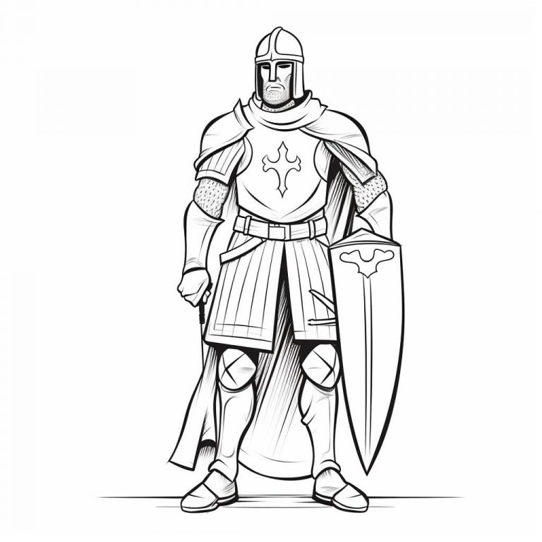 Knight Color Sheets (Free & Printable)