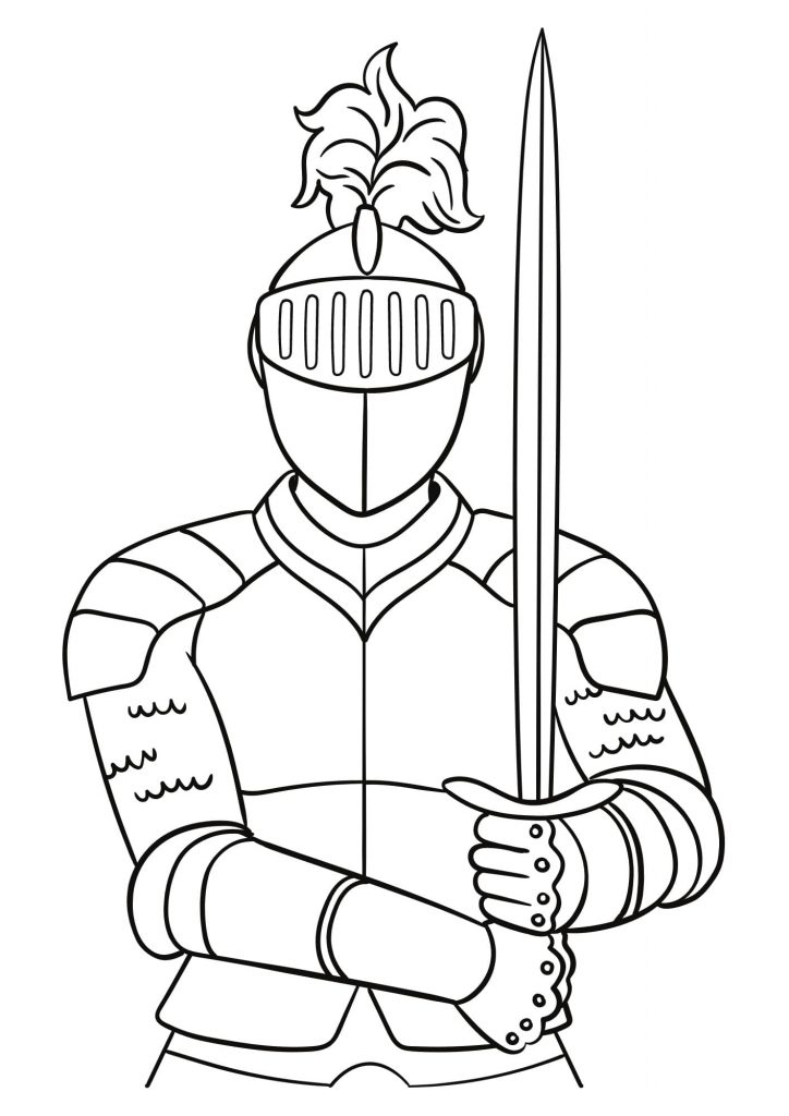 Knight Color Sheets (Free & Printable)