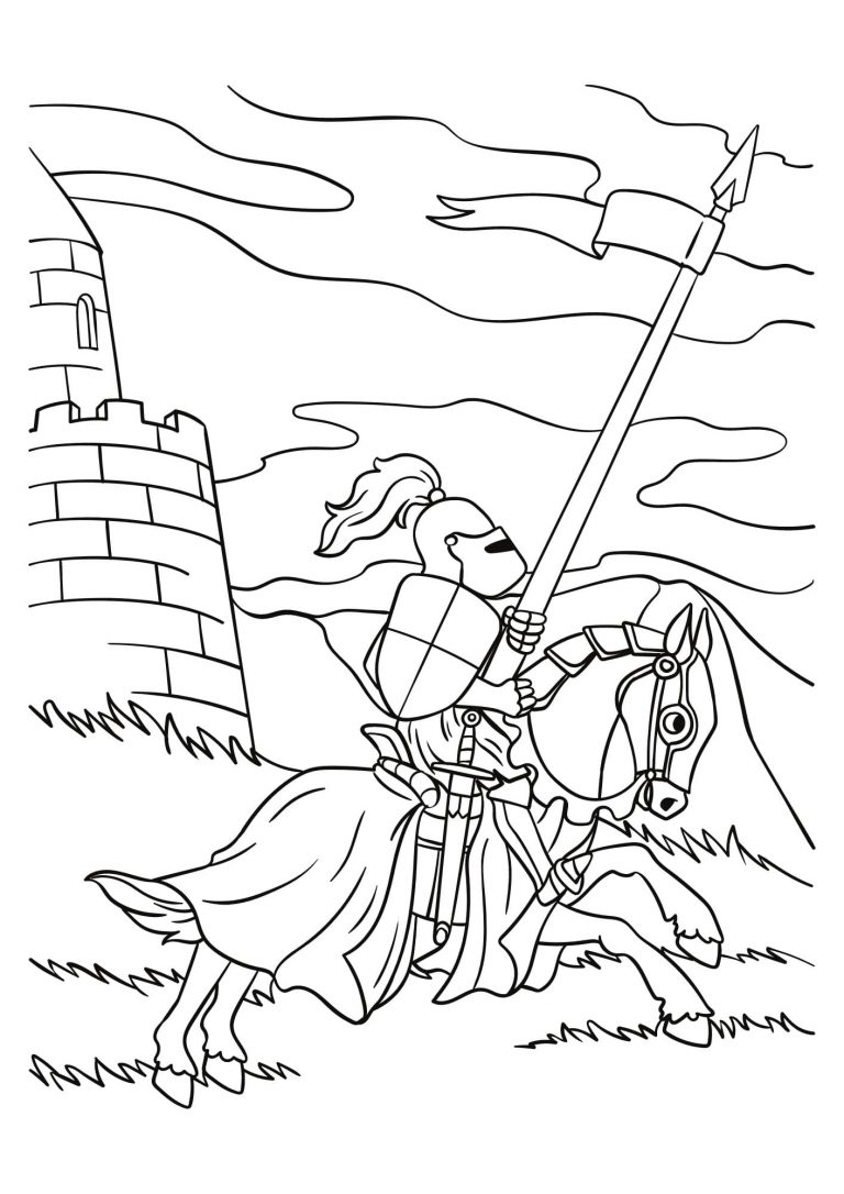Knight Color Sheets (Free & Printable)