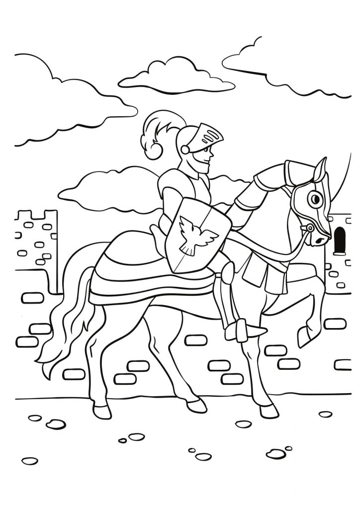 Knight Color Sheets (Free & Printable)