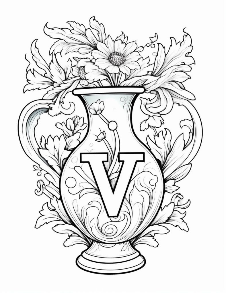 Letter V Coloring Sheet (Free + Printable)