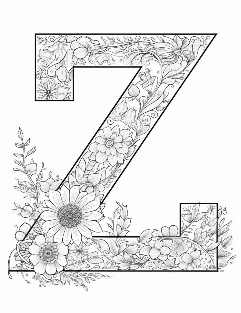 Letter Z Coloring Sheet (Free + Printable)