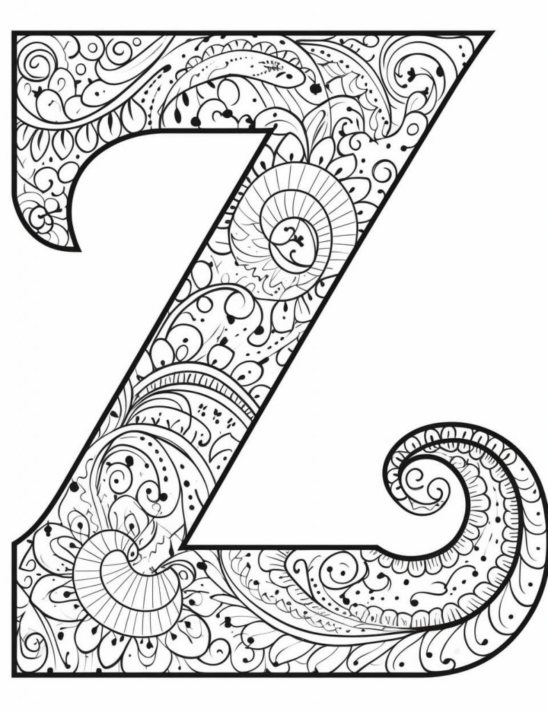 Letter Z Coloring Sheet (Free + Printable)