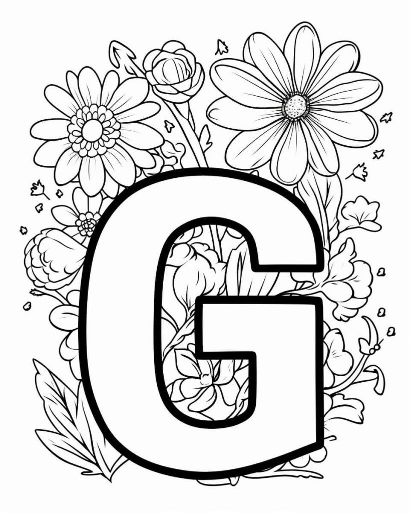 Letter G coloring pages (free & printable) - Kokoprint.com