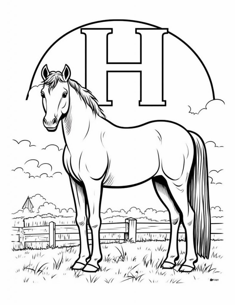 Letter H Coloring Sheet (Free + Printable)