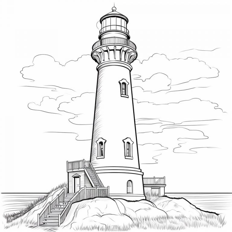 Lighthouse Coloring Sheet (Free to print) | Kokoprint.com