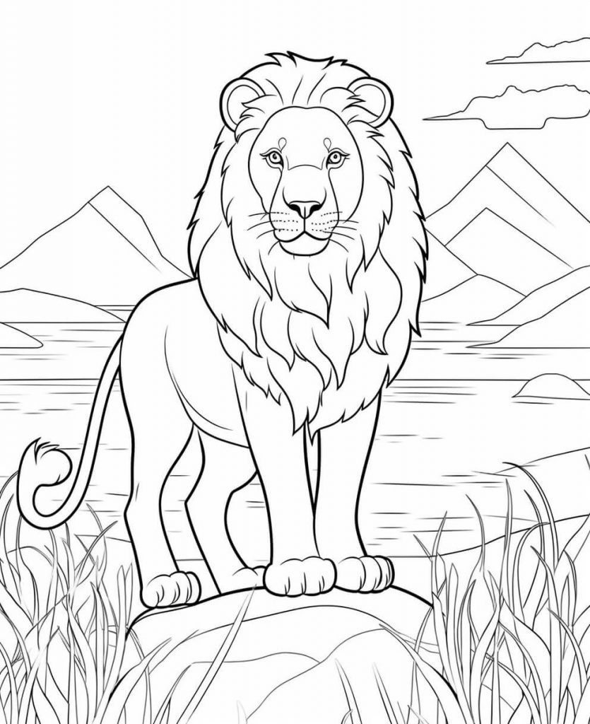 Lion Color Sheets (Free & Printable)