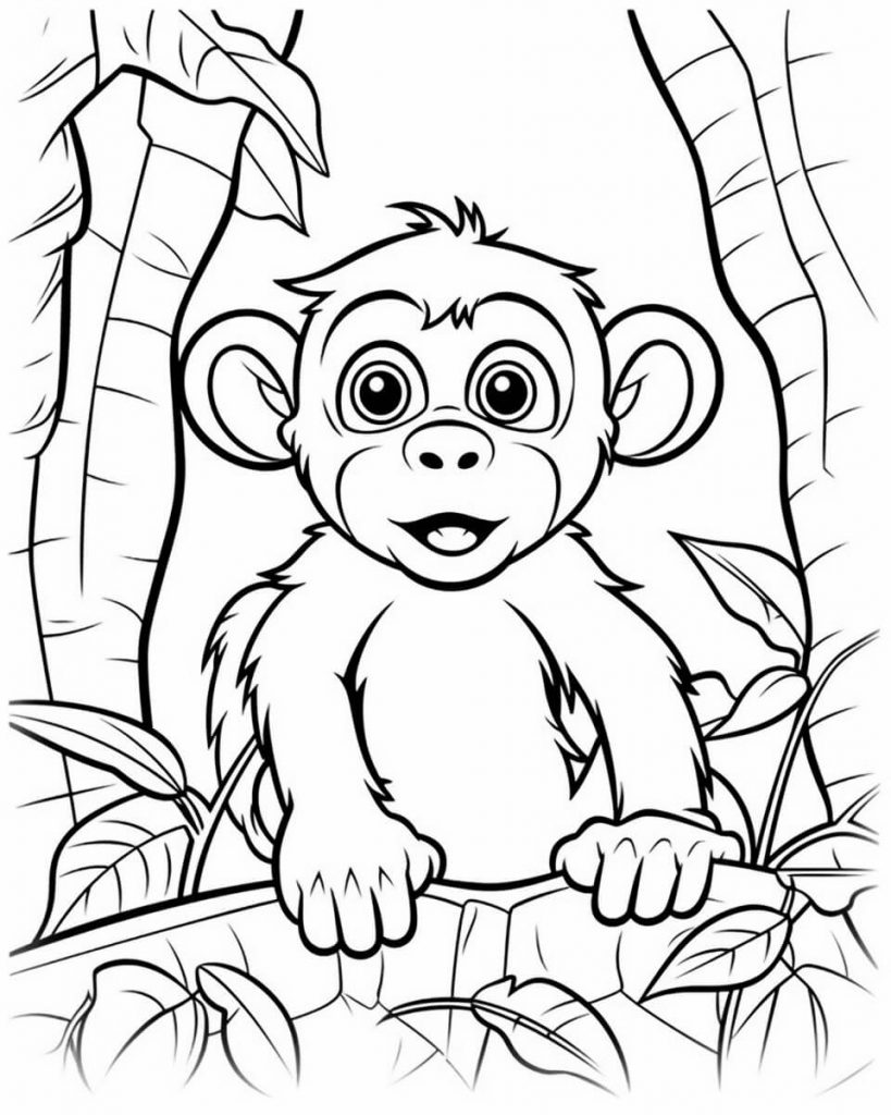 Monkey Color Sheets (Free & Printable)