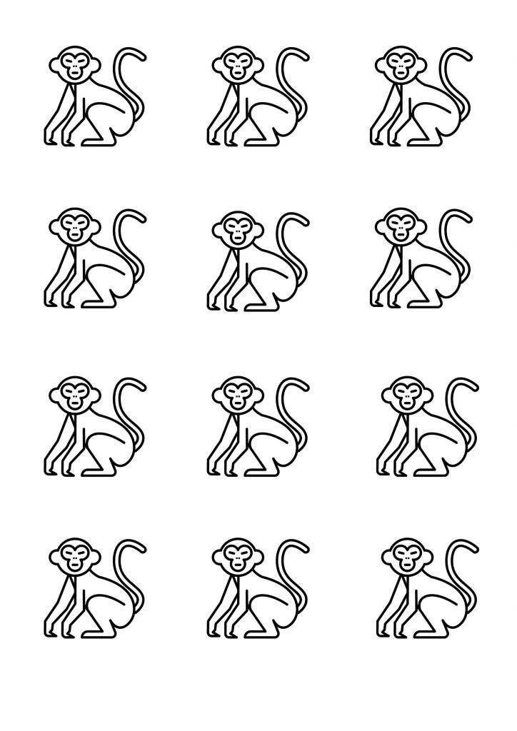 Monkey Color Sheets (Free & Printable)