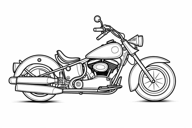 Motorcycle Color Sheet (Free + Printable)