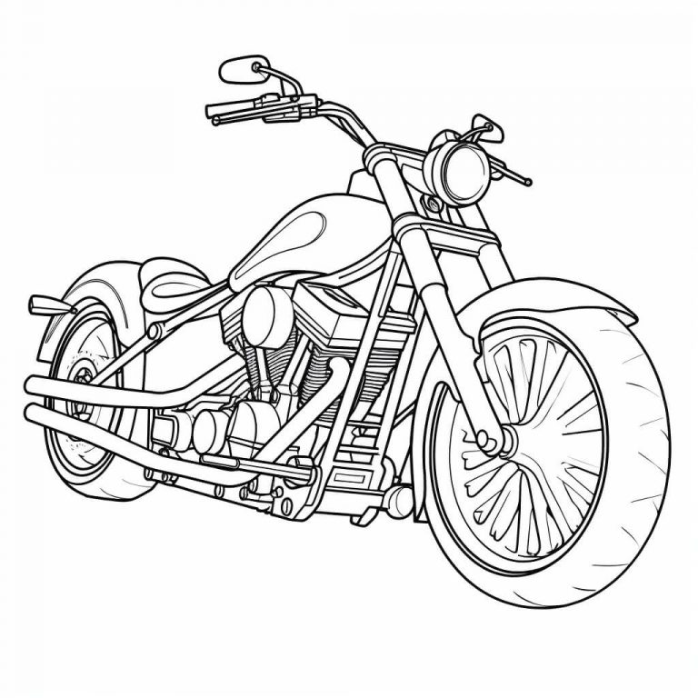 Motorcycle Color Sheet (Free + Printable)