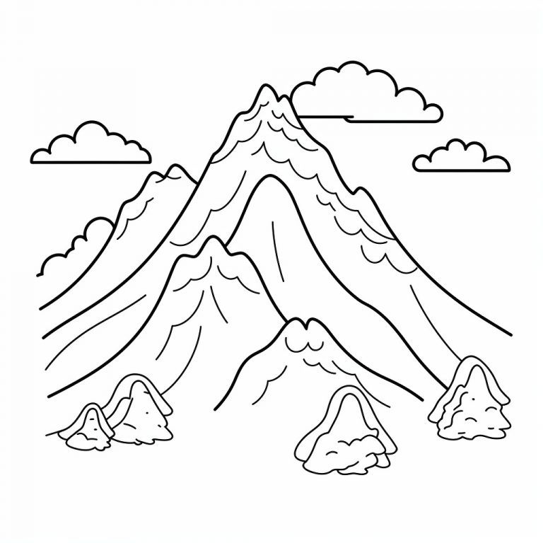 Mountains Color Sheets (Free + Printable) | Kokoprint.com
