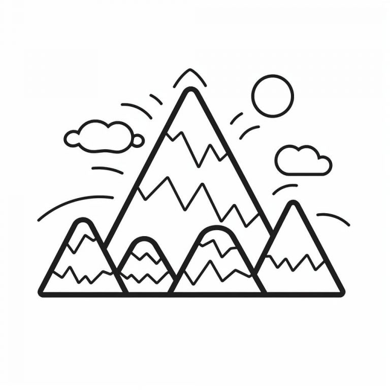 Mountains Color Sheets (Free + Printable) | Kokoprint.com