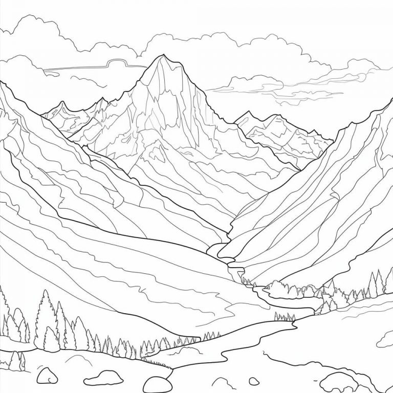 Mountains Color Sheets (Free + Printable) | Kokoprint.com